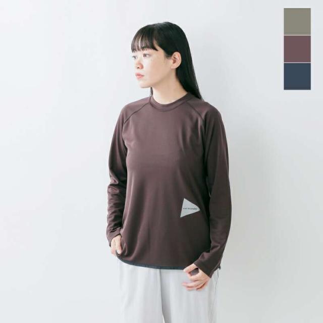 アンドワンダー Tシャツ and wander  ドライジャージー ラグラン ロングスリーブ Tシャツ “dry jersey raglan LS T” 574-5264034  クーポン対象