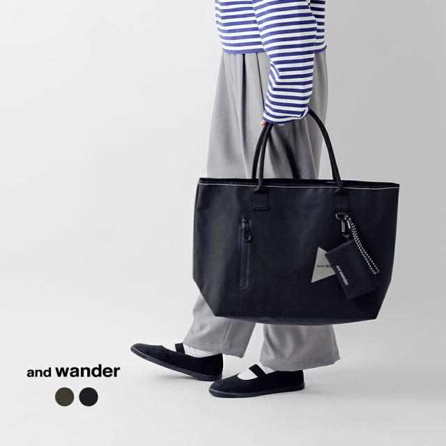 and wander アンドワンダー 防水 トートバッグ “PE/CO tote bag” 574-5985224 ユニセックス 2025aw新作 クーポン対象