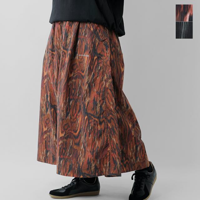 and wander アンドワンダー  プリント リップストップ カーゴ スカート “printed ripstop cargo skirt” 574-5282048-tr 2025aw新作 レディース クーポン対象