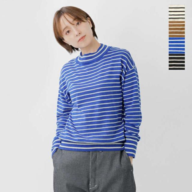 ナル ニット セーター NARU  ムースヤーン ハイネック ボーダー ニット プルオーバー 665706  クーポン対象