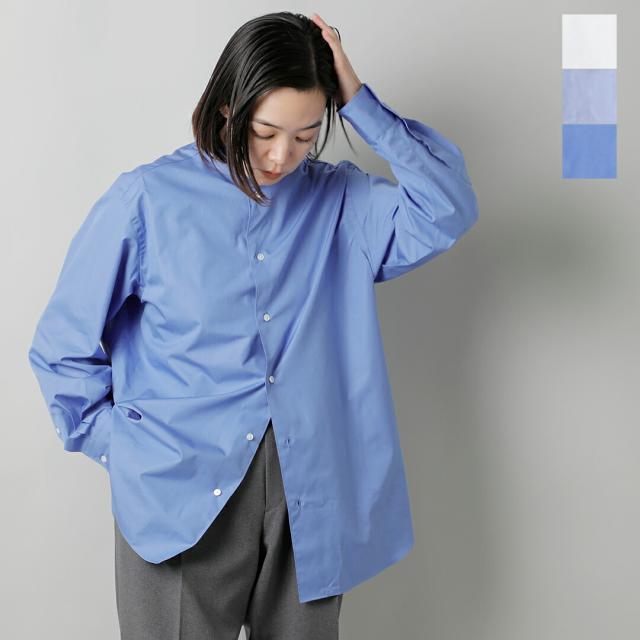 LOEFF ロエフ コットン ブロード バンドカラー シャツ 8811-250-0020-nk 2025aw新作 レディース クーポン対象