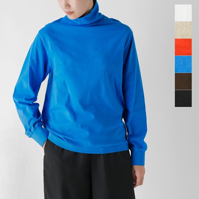 Yonetomi NEW BASIC ヨネトミ ニューベーシック ガーメントダイ コットン タートルネック ロングスリーブ Tシャツ 95-254-018-nk ユニセックス クーポン対象