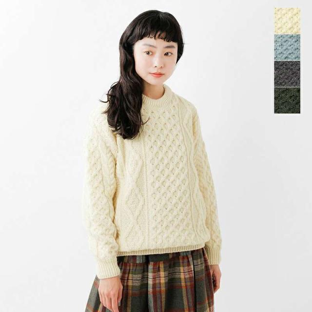 アランウーレンミルズ ニット セーター Aran Woollen Mills ヘリテージ ウーステッド ウール ケーブル編み ニット プルオーバー b392-rf新作 レディース クーポン対象