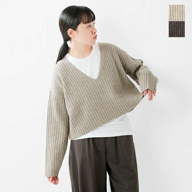 シーティープラージュ ニット セーター C.T.plage  ヤク ウール Vネック クロップド ニット プルオーバー ct25316  ☆☆ クーポン対象