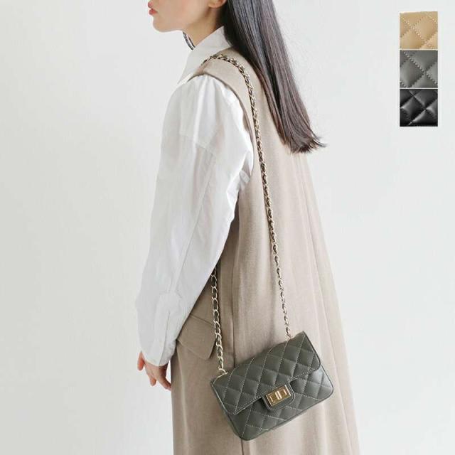 オウレンティ ショルダーバッグ AULENTTI  カウレザー チェーン ショルダーバッグ di-2952-3-sa  クーポン対象