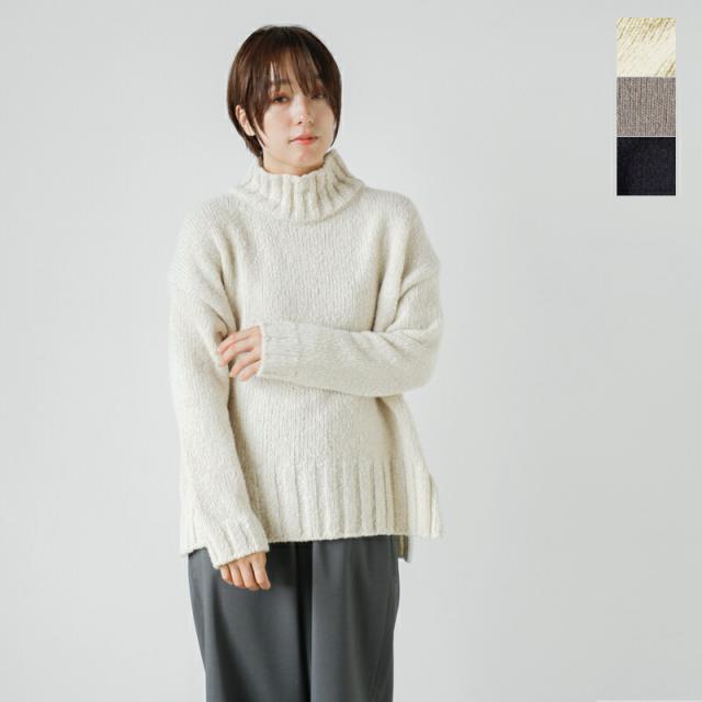 evam eva エヴァムエヴァ リニューウール タートルネック ニット プルオーバー e253k104-fn 2025aw新作 レディース クーポン対象