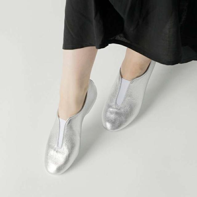 クラウン フラットシューズ CROWN  エラスティック レザー フロント ジャズ フラット シューズ elastic-front-jazz  クーポン対象