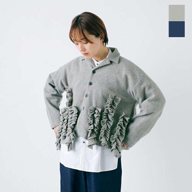 g グラム ウール シャギー フロント フリル ジャケット g-625-yo 2025aw新作 レディース ☆☆ クーポン対象