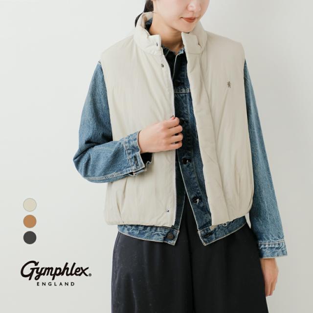 Gymphlex ジムフレックス  ワッシャータフタ 中綿 ショート ベスト gy-a0723nwt レディース 2025aw新作  ☆☆ クーポン対象