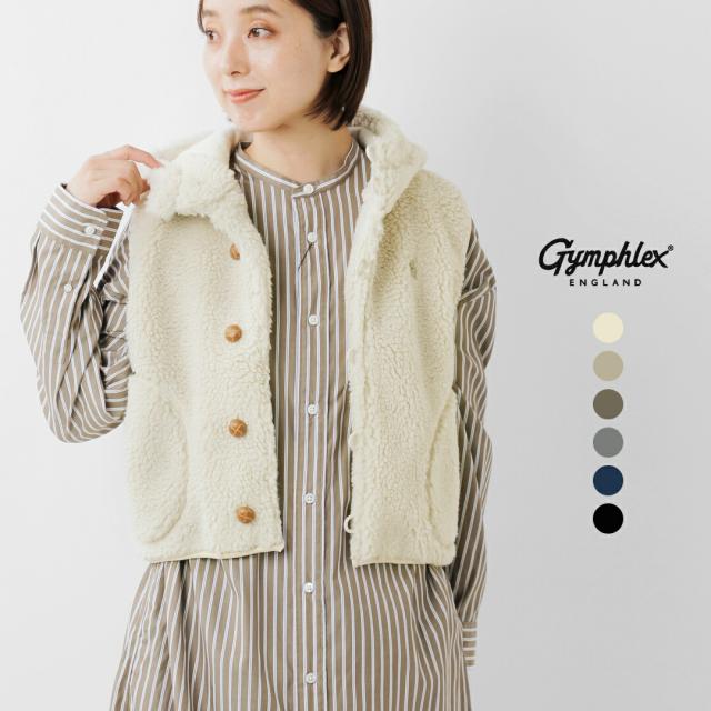 Gymphlex ジムフレックス くるみボタン ボア フーデッド ショート ベスト gy-a0726boa-ms レディース 2025aw新作 ☆☆ クーポン対象