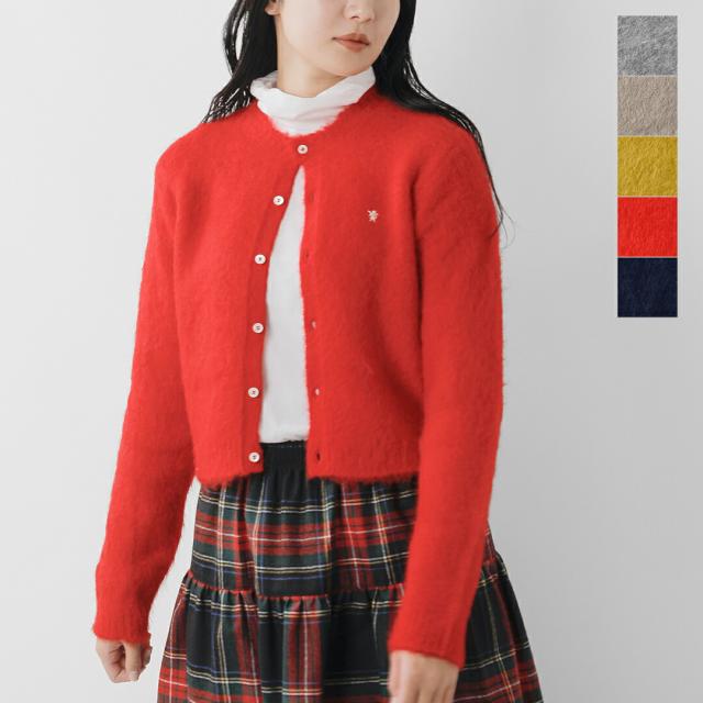 Gymphlex ジムフレックス  アルパカ シャギーニット クルーネック カーディガン gy-d0098sgk-mn 2025aw新作 レディース クーポン対象