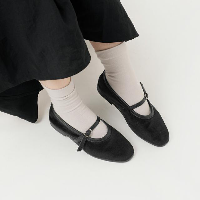 hcubuch フーブ  ベルベット カウレザー コンビ メーリージェン フラットシューズ “squirrel” h172-mn レディース 2025aw新作  ☆☆ クーポン対象