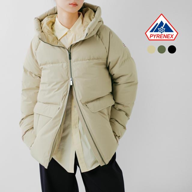 PYRENEX ピレネックス  オルガ 撥水 ミドル フード ダウンジャケット “OLGA” hwy056 レディース 2025aw新作 クーポン対象