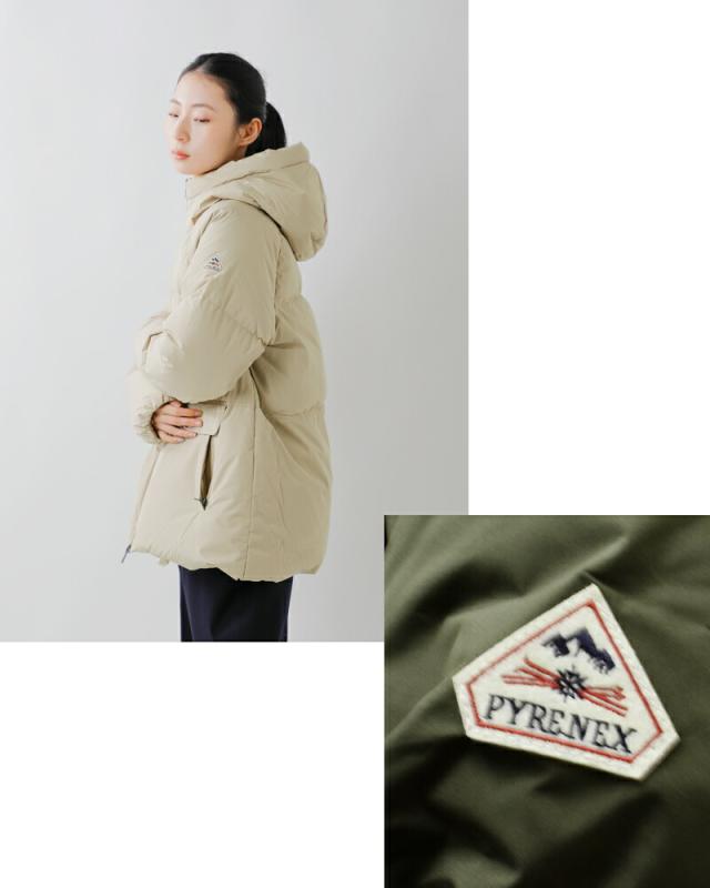 PYRENEX ピレネックス  オルガ 撥水 ミドル フード ダウンジャケット “OLGA” hwy056 レディース 2025aw新作 クーポン対象