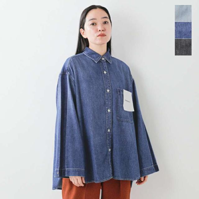 ジョンブル ブラウス Johnbull  ライトデニム オーバー ライン シャツ jl253s09  ☆☆ クーポン対象
