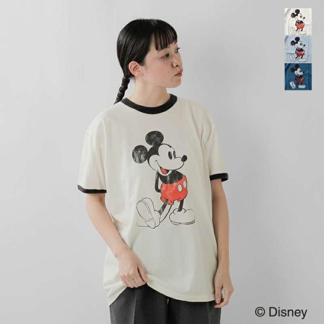 ジョンブル Tシャツ Johnbull  コットン「ミッキーマウス」プリント リンガー Tシャツ “「MICKEY MOUSE」 T” jt253c07  ☆☆ クーポン対象