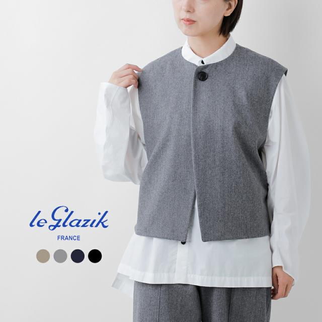 Le Glazik ルグラジック  ウール フランネル クルーネック ジレ lg-b0424fiw レディース 2025aw新作 クーポン対象