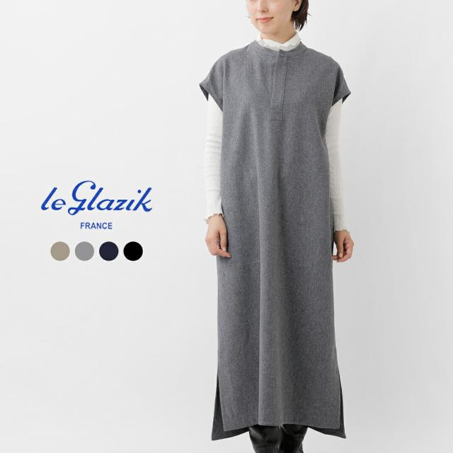 Le Glazik ルグラジック ウール フランネル オーバー シャツ ドレス lg-g0041fiw レディース クーポン対象