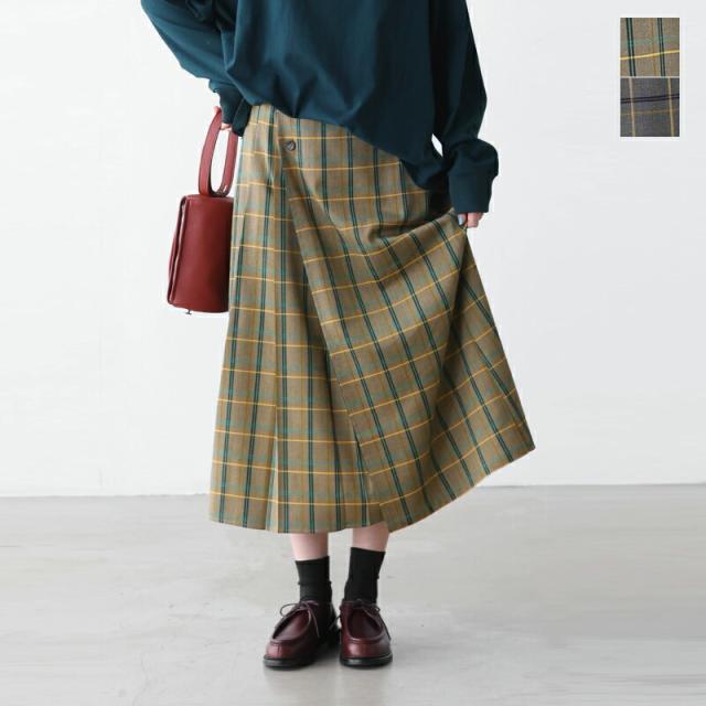 kelen ケレン  ラップデザイン チェック プリーツ スカート “QUIE” lkl25fsk2043-fn 2025aw新作 レディース ☆☆ クーポン対象
