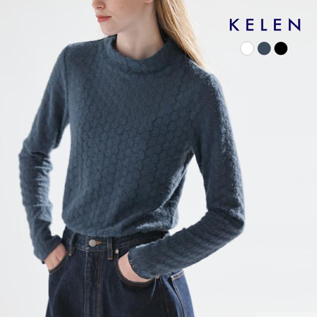 kelen ケレン  ストレッチ ジャージー ハイネック レース トップス “MINT” lkl25wcs2010 レディース 2025aw新作 ☆☆ クーポン対象