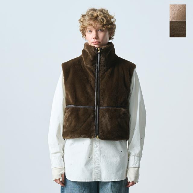 kha:ki カーキ  スタンド カラー エコファー ベスト “STAND COLLAR FUR VEST” mil25fjk3228-nk 2025aw新作 レディース ☆☆ クーポン対象