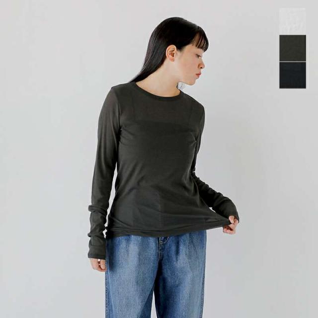 ミューニック Tシャツ Munich  コットン シアー ストレッチ リブ クルーネック プルオーバー mn242u17  クーポン対象