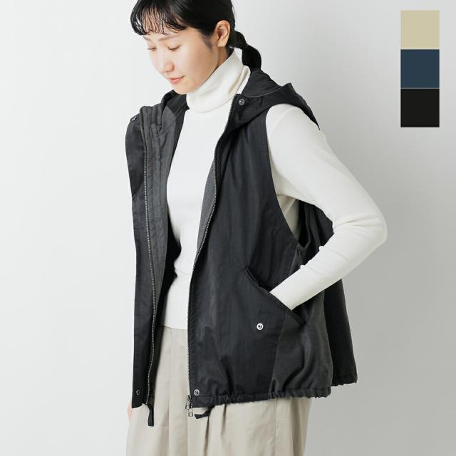 Munich ミューニック  異素材ドッキング フーデッド ジレ mn252b29-yo 2025aw新作 レディース ☆☆ クーポン対象
