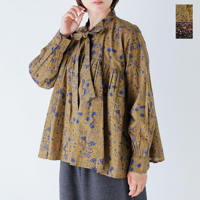 SOIL ソイル  60s キャンブリック フラワープリント タイギャザー フライフロント シャツ nsl25592-kr レディース 2025aw新作 ☆☆ クーポン対象