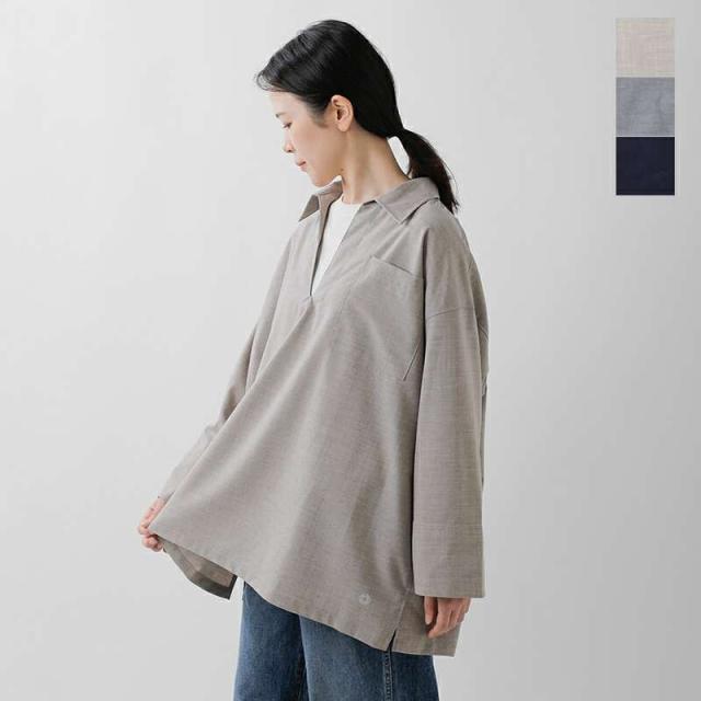 オーチバル・オーシバル ブラウス ORCIVAL  ストレッチブロード スキッパー ロングシャツ or-b0419twr  ☆☆ クーポン対象