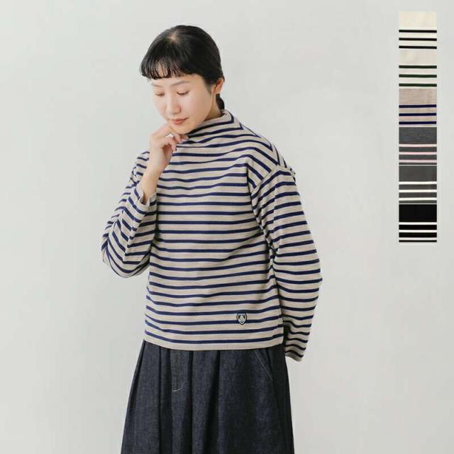 ORCIVAL オーチバル オーシバル ウール プレーティング ニット ボーダー モックネック プルオーバー or-d0113cra-25aw-mt 2025aw新作 レディース クーポン対象