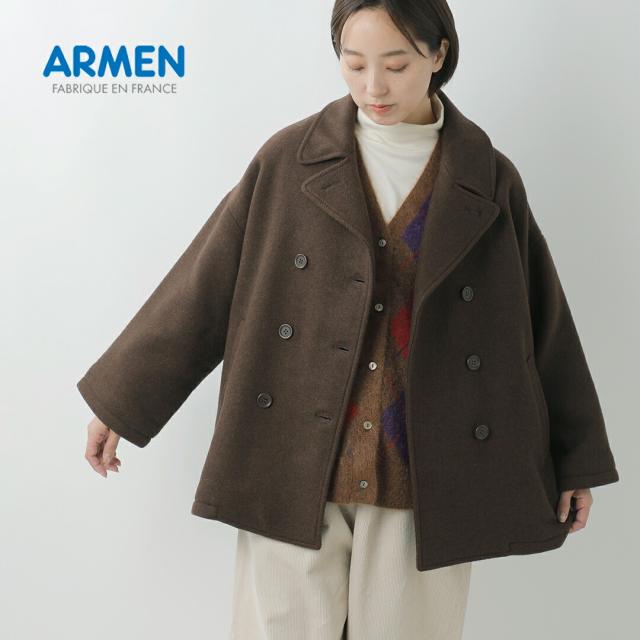 ARMEN アーメン  ウール プレーン オーバーサイズ ピーコート pnam2352p レディース 2025aw新作 クーポン対象