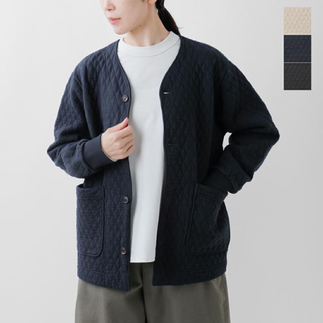 RINEN リネン  オーガニック天竺 ダイヤキルティング ノーカラー ジャケット r17612-kr レディース 2025aw新作  ☆☆ クーポン対象