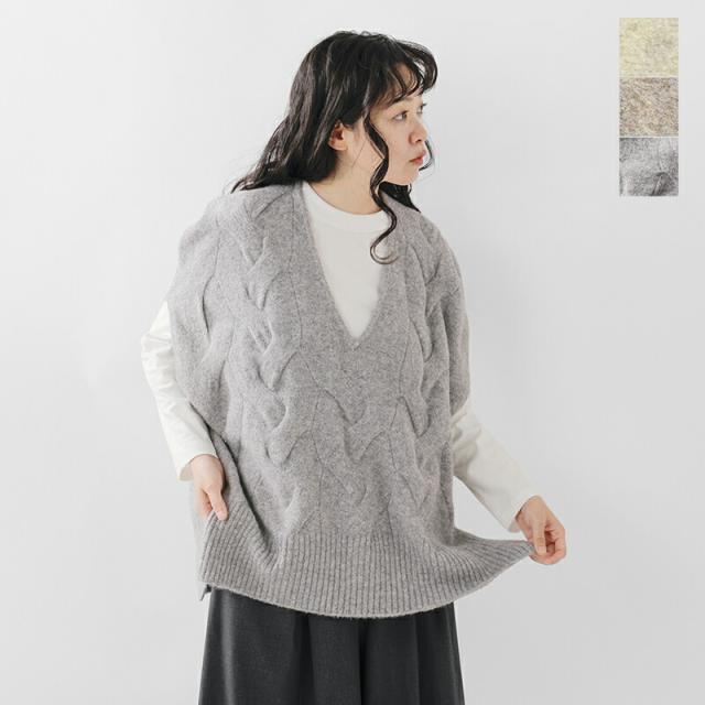 siro de labonte シロ デ ラボンテ  ホイップヤーン ケーブル編み ワイド ベスト r543115-mn 2025aw新作 レディース ☆☆ クーポン対象