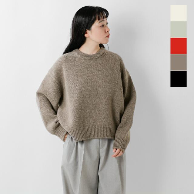 SLOANE スローン  5G ジーロンラム×カシミヤ ショート丈 クルーネック ニット プルオーバー sl10w-971-fn 2025aw新作 レディース ☆☆ クーポン対象