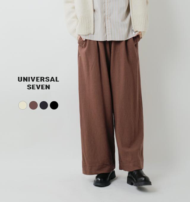 universal seven ユニヴァーサルセブン ウール 圧縮 イージー パンツ us243ct022 レディース 2025aw新作 クーポン対象