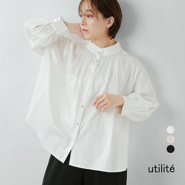 utilite ユティリテ  サテンシルクソフト ボリュームスリーブ シャツ ut504aw11-mt レディース 2025aw新作 ☆☆ クーポン対象