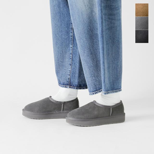 EMU Australia エミュオーストラリア  カウレザー メリノウール ムートン スリッポンシューズ w13253-kr 2025aw新作 ユニセックス クーポン対象