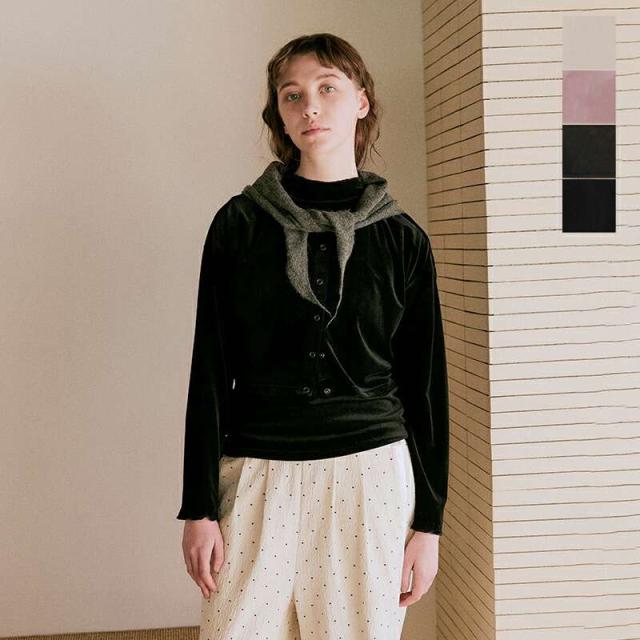 ホワイト カーディガン whyto シアー ベロア カーディガン “sheer velour cardigan” wht25fcs4005 ☆☆ クーポン対象