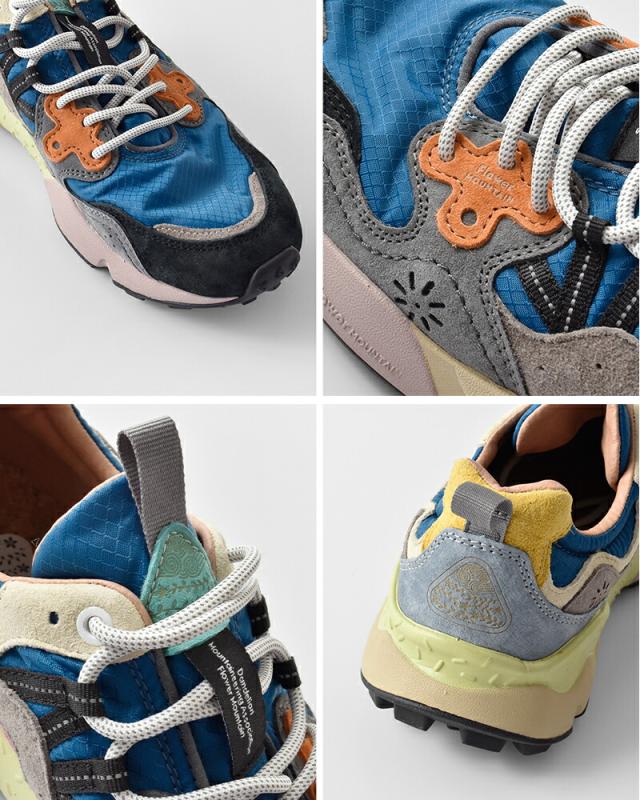 Flower MOUNTAIN フラワーマウンテン ヤマノスリー ピッグレザー ナイロン スニーカー “YAMANO3” yamano3-mn 2025aw新作 2025aw秋冬新作 レディース スタイリッシュ アウトドア 衝撃吸収 吸湿 映える カラー 歩きやすい クーポン対象