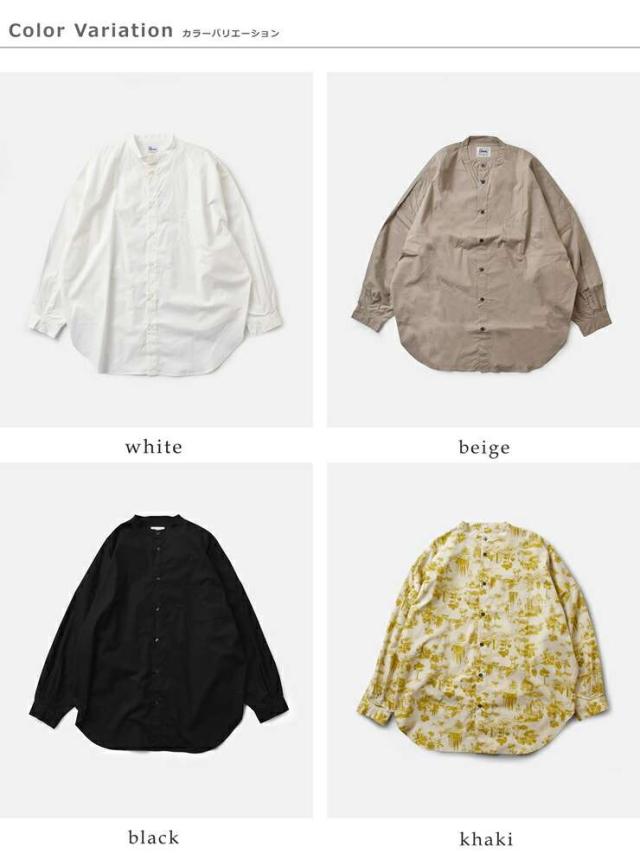 ヤーモ ブラウス Yarmo コットン タイプライター 長袖 ボクシーシャツ