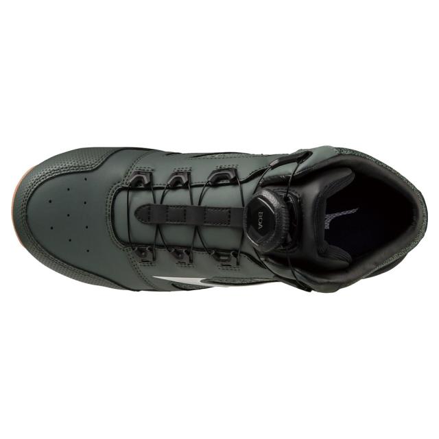 オールマイティ ワークシューズ 27.5cm カーキ×ホワイト LSII 73 M BOA F1GA220336275 ミズノ [メンズ ワーキング スニーカー ミッドカット ダイヤル靴 軽量]