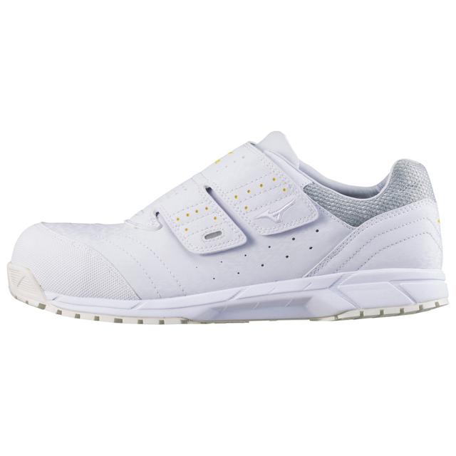 オールマイティ ワークシューズ 23.5cm ホワイト AS C1GA181101235 ミズノ [作業靴 静電気帯電防止 ワーキング スニーカー ユニセックス ローカット ベルト靴 軽量 ]