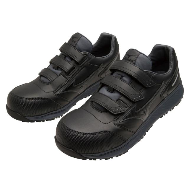 オールマイティ ワークシューズ 24.5cm ブラック×グレー SU 22 L F1GA231109245 ミズノ [作業靴 ワーキング スニーカー ユニセックス ローカット ベルト靴 軽量 ]