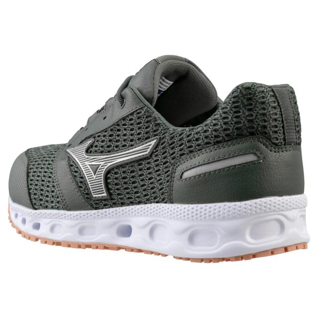 オールマイティ ワークシューズ 24.5cm カーキ×シルバー VH 11 L F1GA220436245 ミズノ [メンズ 男性 ワーキング スニーカー ローカット 軽量 ]