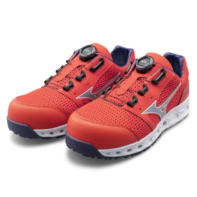 オールマイティ ワークシューズ 27.5cm オレンジ×ブルー VH 51L BOA F1GA230654275 ミズノ [メンズ 男性 ワーキング スニーカー ローカット ダイヤル靴 軽量]
