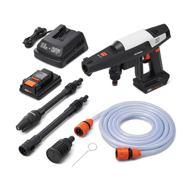 高圧洗浄 ハンディウォッシャー 2.2Mpa 充電式 ホワイト JHW-201 [コードレス 軽量 洗車 外壁掃除 汚れ落とし 屋外掃除 アイリスオーヤマ]