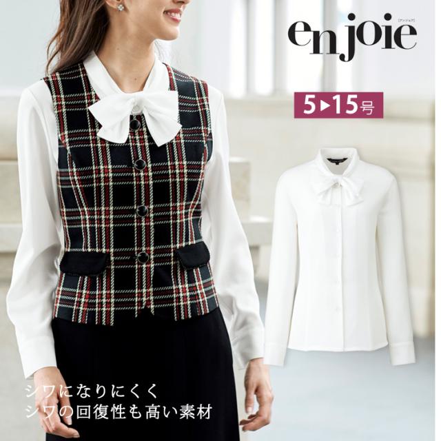 レディース リボン付き 2way 長袖ブラウス しわになりにくい オフィスシャツ ワイシャツ 事務服 就活 リクルート 面接 フォーマル 入学式 卒業式 ジョア 01190