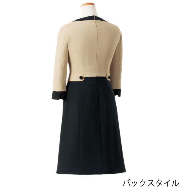 レディース ワンピース ひざ丈 オールシーズン ベージュ 切り替え ストレッチ オフィス フォーマル 人気 デート服 入学式 卒業式  面接 受験 ジョア 61520 レディース ワンピース ひざ丈 オールシーズン ベージュ 切り替え