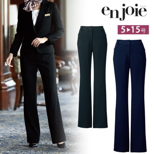 アンジョア レディース オールシーズン ストレッチ ブーツカットパンツ オフィス スラックス 事務服 定番  ジョア 71412