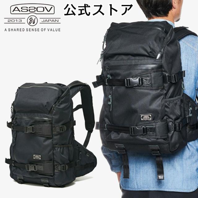 AS2OV バックパック PC収納 A4 リュックサック ブランド メンズ ノートパソコン 通勤 通学 アウトドア カジュアル 旅行 シンプル   ビジネスバッグ アウトドアバッグ / アッソブ CORDURA DOBBY 305D  ROUND ZIP BACK PACK BLACK 黒 061409-10
